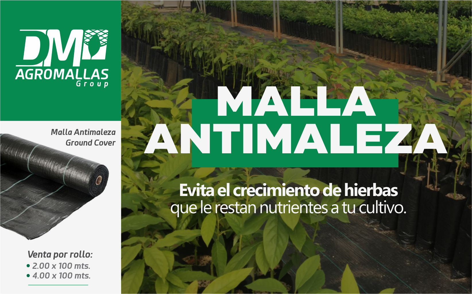 ¡En DM Agromallas te ofrecemos la malla Antimaleza Ground cover para ...